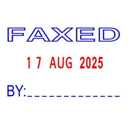 Faxed/Date Stamp - Deskmate - Self Inking - Blue/Red | Skout Office ...