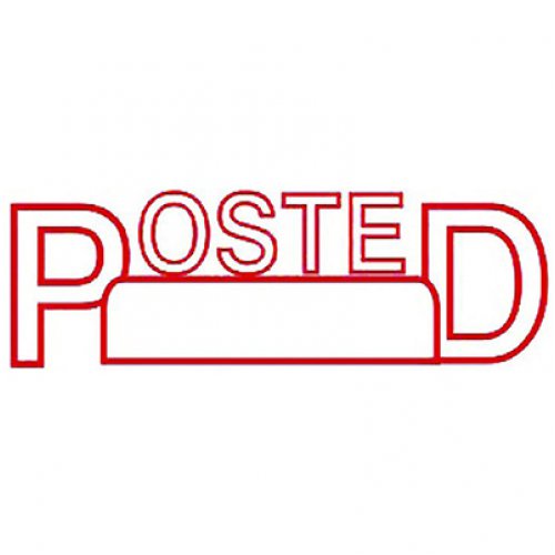 Stamp - Deskmate - Pre-inked - Posted - Red | Skout Office Supplies