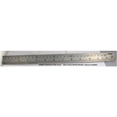 Ruler - Osmer - 30cm/12inch - Dual Scale - Stainless Steel | Skout ...