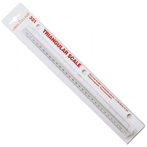 Triangular Scale Ruler - Linex - 30cmm 322 - 1:100, 1:200, 1:250/300 ...