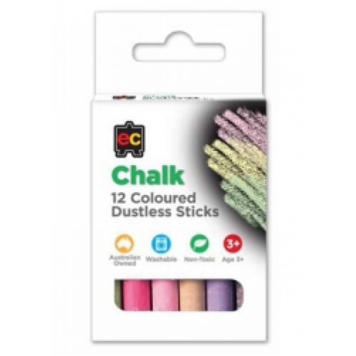 Coloured Chalk - EC - Non Toxic Dustless (Pack of 12) | Skout Office ...