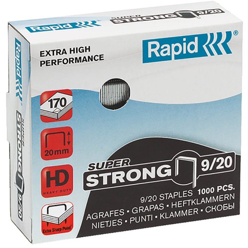 Staples - Rapid - Extra High Performance - Super Strong 9/20 - Box of ...