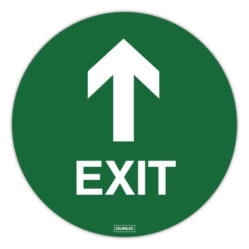Adhesive Sign - Durus - 250mm - Floor - Exit Green And White | Skout ...