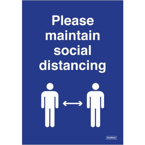 Tent Stand - Durus - 100mmx150mm - Maintain Social Distance Blue And ...