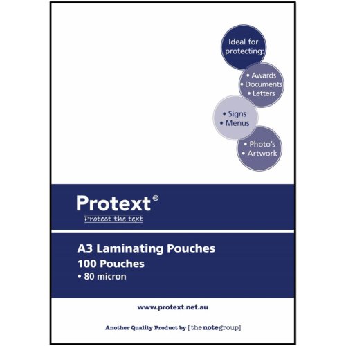 Laminating Pouch - Protext - A3 - 80 Micron - Box of 100 | Skout Office ...