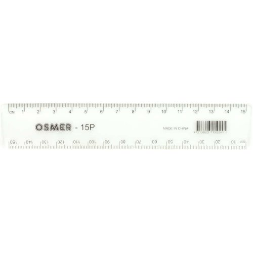 Ruler - Osmer - 15cm - Clear Plastic | Skout Office Supplies