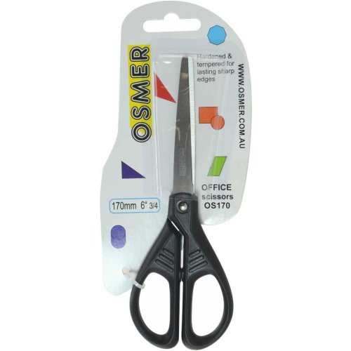 Scissors - Osmer - 170mm - Black Handle | Skout Office Supplies