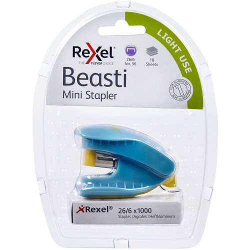 Rexel - Beasti Mini Stapler - Blue / Yellow | Skout Office Supplies