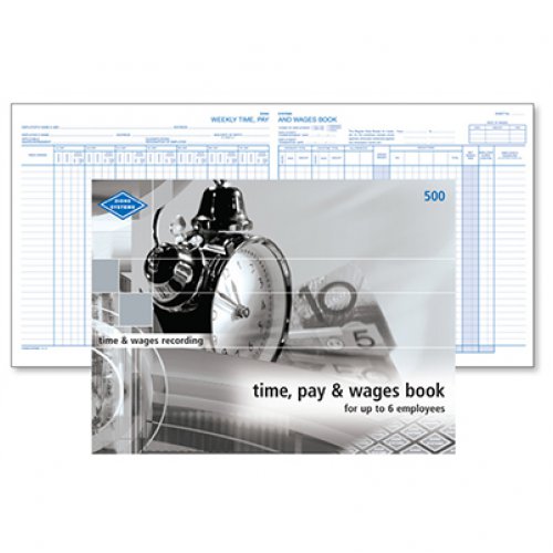 Wage Book - Zions - 500 Small - Time, Pay and Wages | Skout Office Supplies