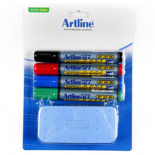 Whiteboard Starter Kit - Artline - 4 x 577 Markers And Eraser | Skout ...