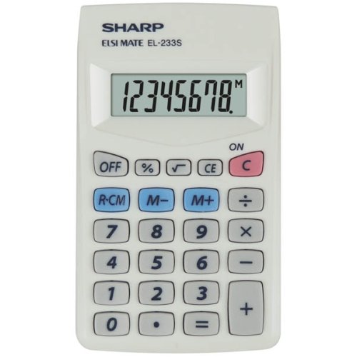 Calculator - Sharp - El233SB - 8 Digit Battery - White | Skout Office ...