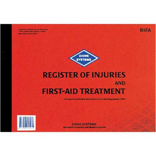Register Of Injuries And First Aid Treatment Book - Zions | Skout ...