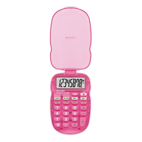 Calculator - Sharp - ELS10BPK - 8 Digit Hard Cover - Pink | Skout ...