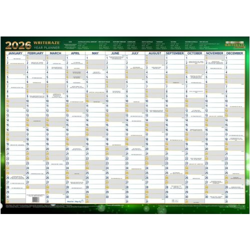 Year Planner 2026 - Writeraze - Recycled - 700mmx500mm - QC2 Executive ...