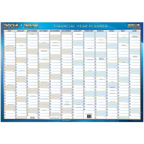 Financial Year Wall Planner - Writeraze - 500 x 700mm - 2024-2025 ...