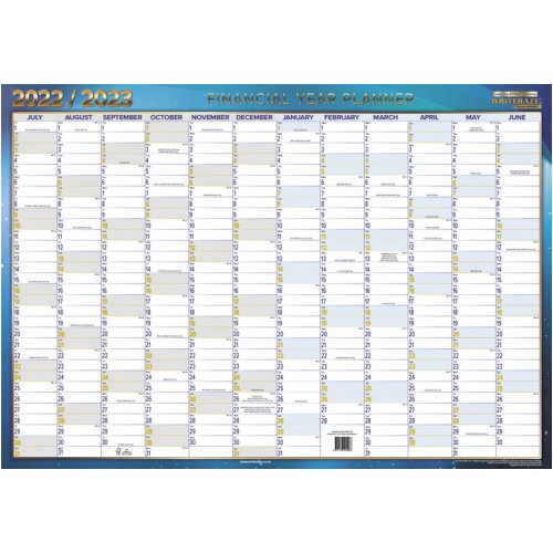 Financial Year Wall Planner - Writeraze - 500 x 700mm - 2023-2024 ...