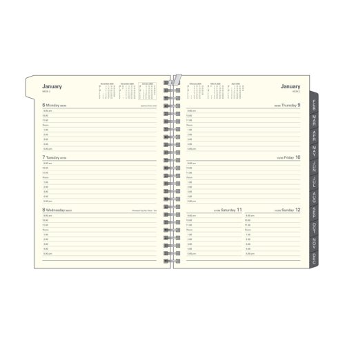 Diary - Collins - A5 - Plan + Note Pro - Week To View - 2026 - Green ...