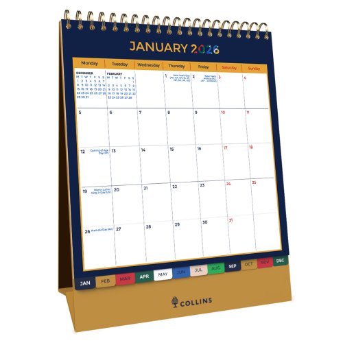 Calendar - Collins - 220mmx175mm - Edge Mira Desk - Month To View 2026 ...