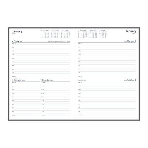 Financial Year Diary - Collins - A4 - 24M4 - 2 Day-to-Page - Black ...