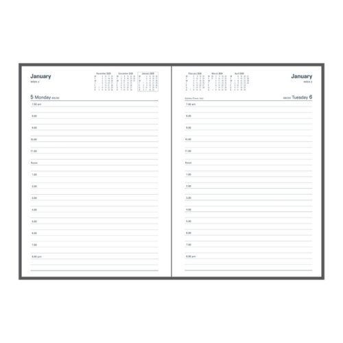 Financial Year Diary - Collins - A5 - 18M4 - Day-to-Page - Black - 2026 ...