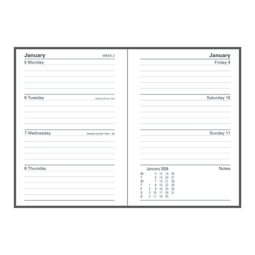 Financial Year Diary - Collins - A6 - 36M4 - Week To View - Green ...