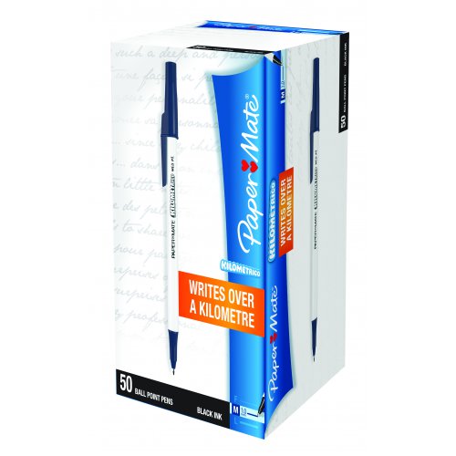 Ballpoint Pen - Papermate - Kilometrico - Medium - Black - Box of 50 ...