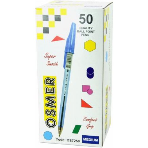 Ballpoint Pen - Osmer - Medium - Blue - Box of 50 | Skout Office Supplies