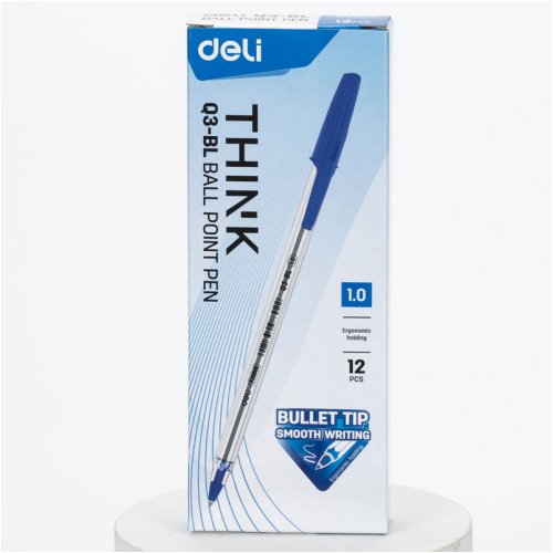 Deli - Blue Ballpoint Capped Pen - Box 12 | Skout Office Supplies
