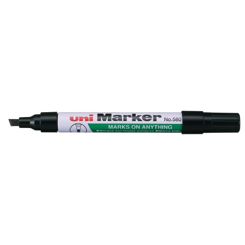 Permanent Marker - Uni - 580b - Chisel - Black | Skout Office Supplies