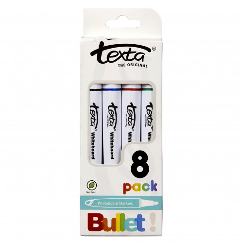 Whiteboard Marker - Texta - Bullet - Assorted Colours - Box of 8 ...