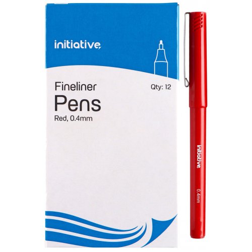 Fineliner Pen - Initiative - 0.4mm - Red - Box of 12 | Skout Office ...