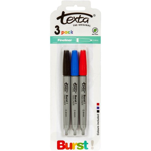 Fineliner - Texta Burst - Assorted 3 Pack | Skout Office Supplies