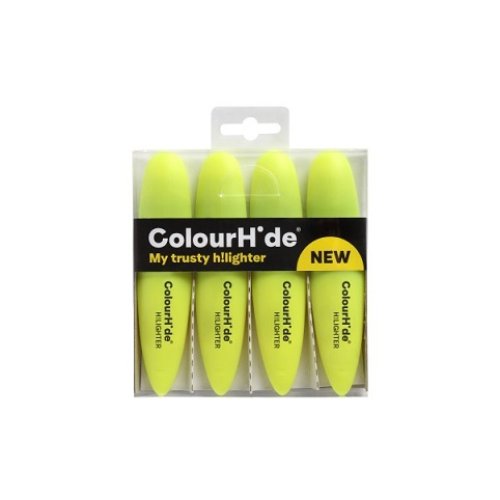 Highlighter - Colourhide - Chisel - Yellow - Pack of 4 | Skout Office ...