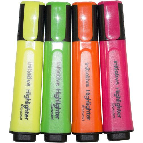 Highlighter - Initiative - Wallet of 4 | Skout Office Supplies
