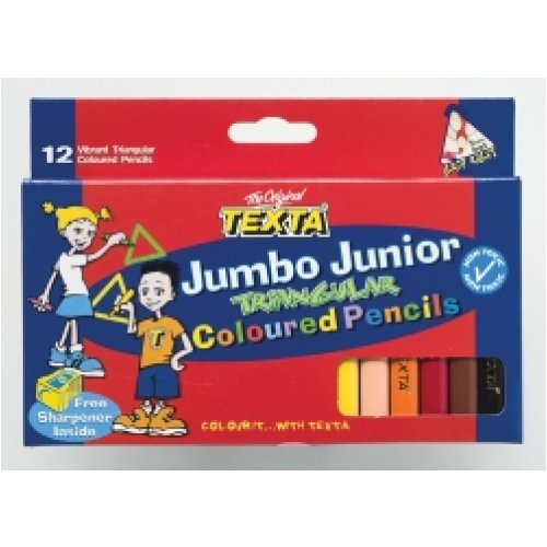Pencil Coloured Texta Triangular Junior Jumbo 12's | Skout Office Supplies