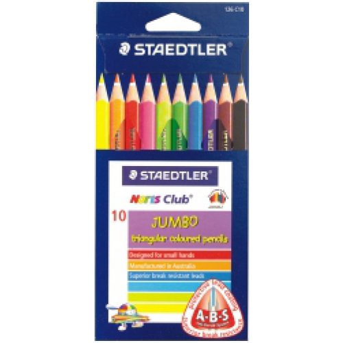 Coloured Pencils - Staedtler - Triplus Jumbo Triangular - 10 Pack ...