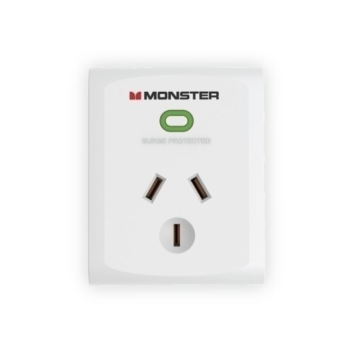 Single Socket Surge Protector - Monster - White | Skout Office Supplies