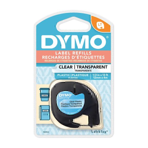 Label Tape Dymo Letra-tag Plastic - Clear | Skout Office Supplies