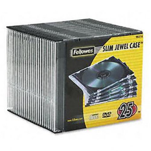 CD Slimline Cases - Fellowes - Black - Pack of 25 | Skout Office Supplies