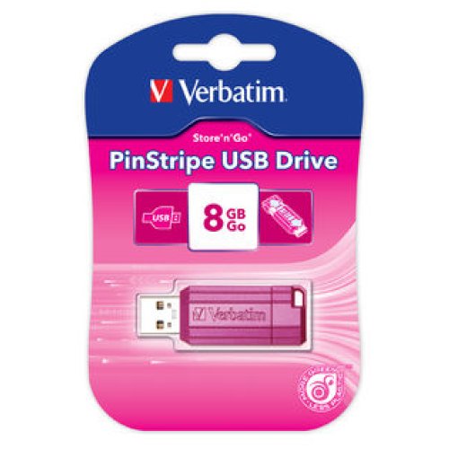 USB Drive - Verbatim - Store'n'go - Pinstripe - Pink - 8GB | Skout ...