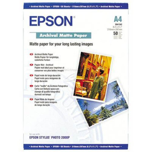 Photo Paper - Epson - A4 - Archival Matte - 192gsm - White - Pack of 50 ...