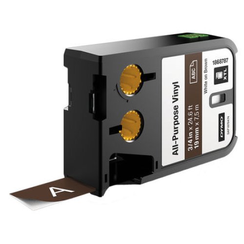 Label Tape - Dymo - XTL All Purpose Vinyl - 19mm - White On Brown ...