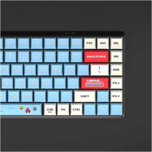 Azio Cascade Slim Low Profile Keycaps Set - Retro Arcade Dark | Skout ...