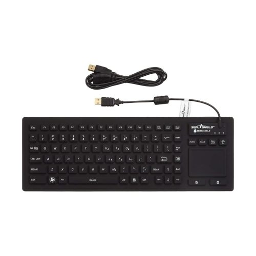 Waterproof Keyboard Seal Shield Touch Glow Wired Black | Skout Office ...