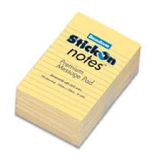 Stick On Notes - Beautone - 102x152mm - Ruled Yellow - Pack of 6 ...