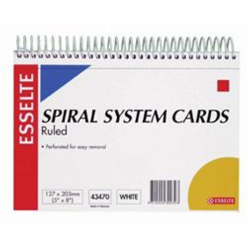 System Cards Esselte 8x5 (203x127mm) Ruled Spiral White Pk50 | Skout ...