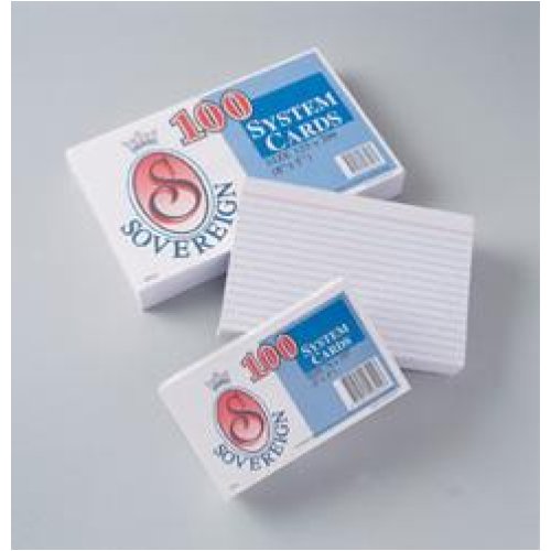System Cards Sovereign 8x5 Ruled White Pk100 | Skout Office Supplies