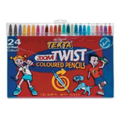 Coloured Pencil - Texta - Zoom - Twist - Pack of 24 | Skout Office Supplies