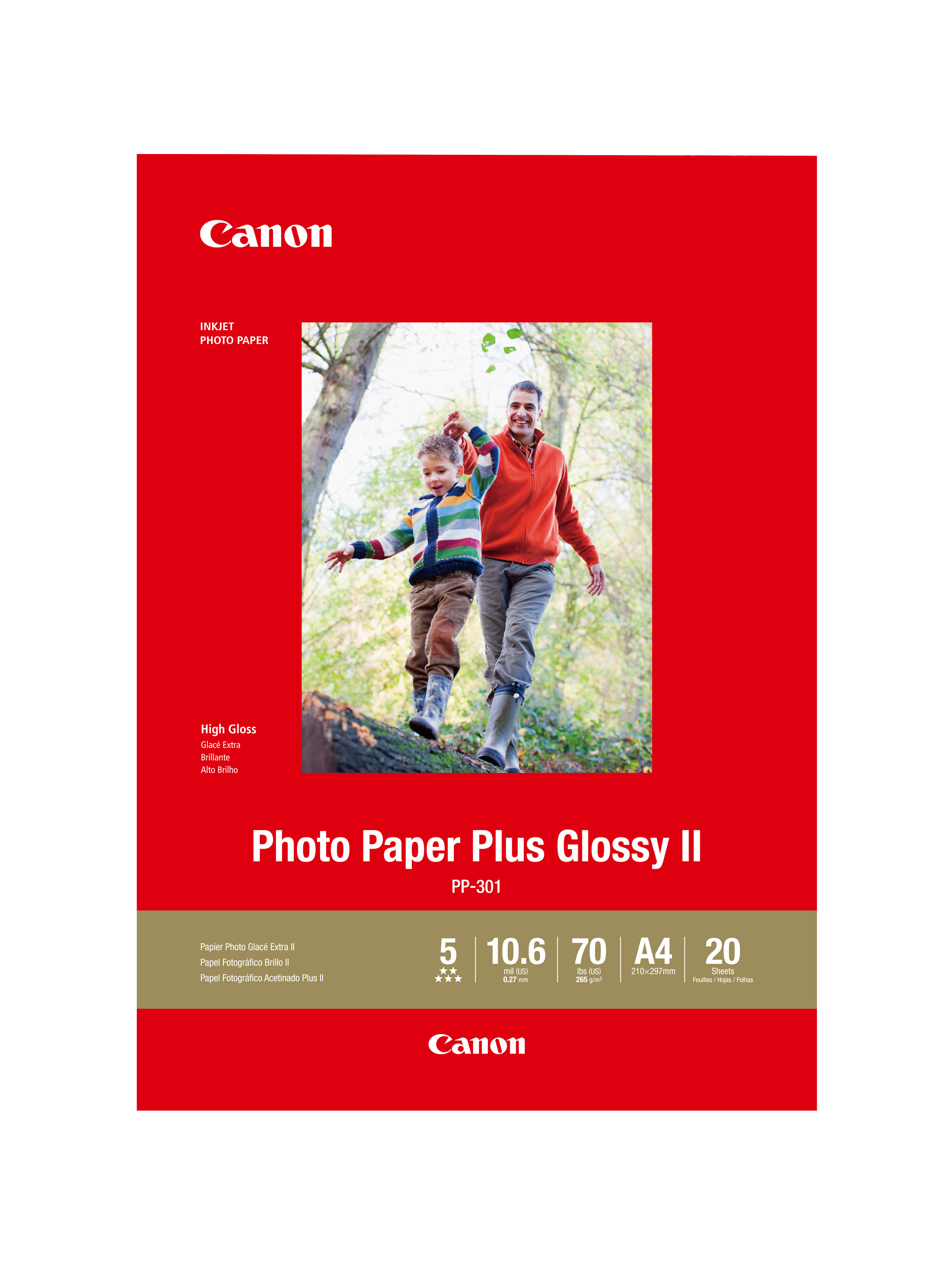 Photo Paper - Canon - A4 - Glossy II - 265gsm - White - Pack of 20 ...