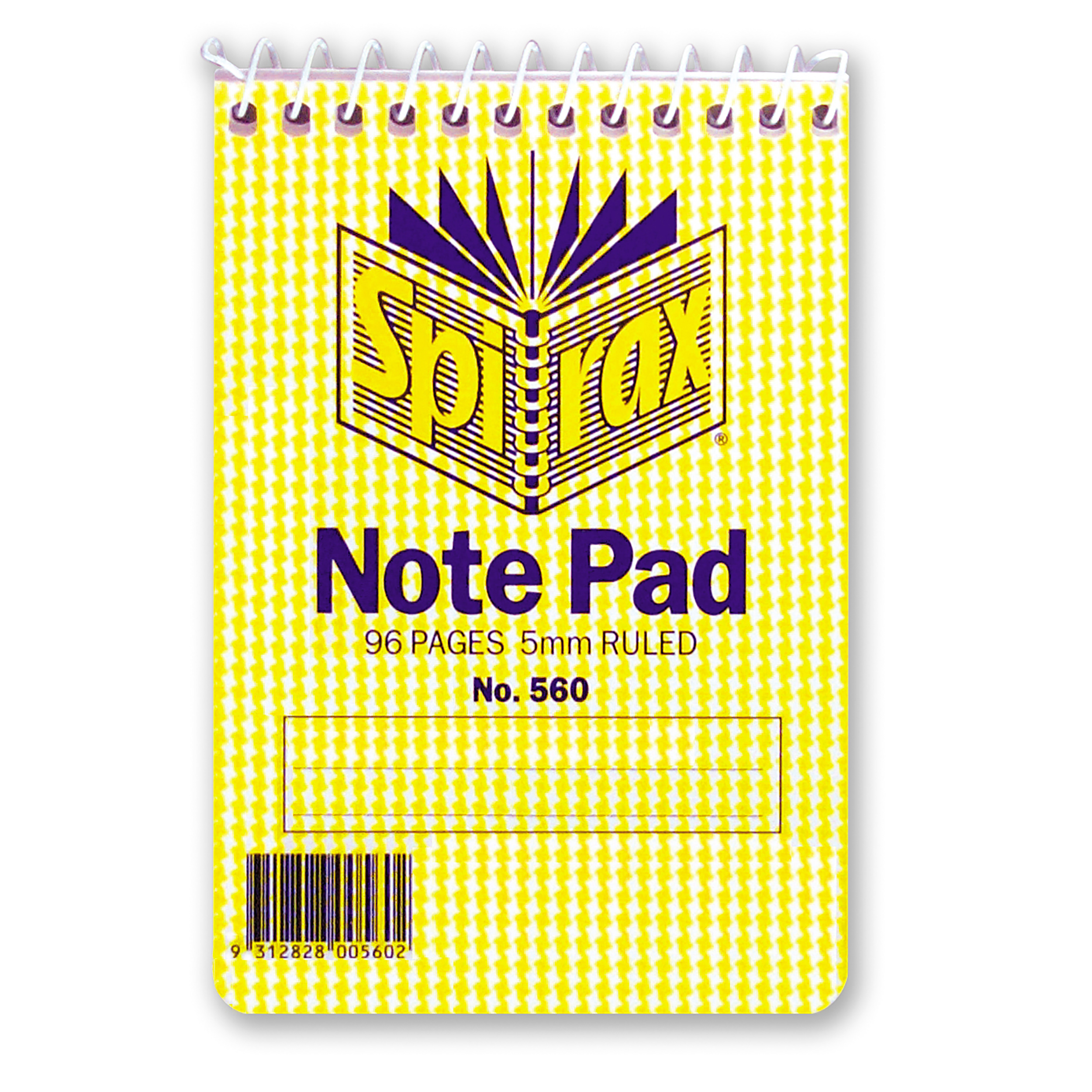 Notebook - Spirax - 560 - 112 x 77mm - Pocket - Spine on Top - 96pg ...